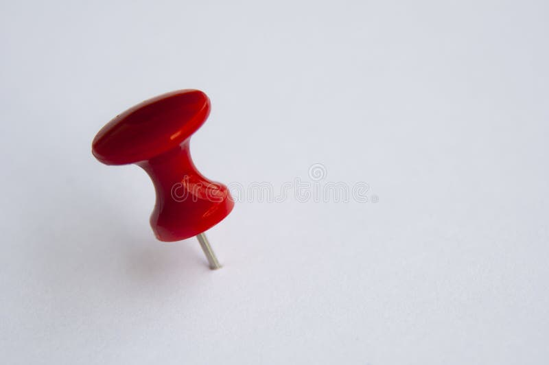 Red Push Pins on White Background. Copy Space. Stock Photo - Image of ...