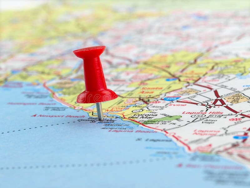 Pushpin on map stock photo. Image of guide, geographic - 8817094