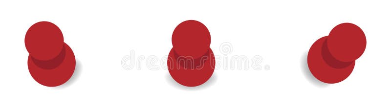 Red Pushpin Collection. Vector Illustration. Set of Push Pins Stock ...