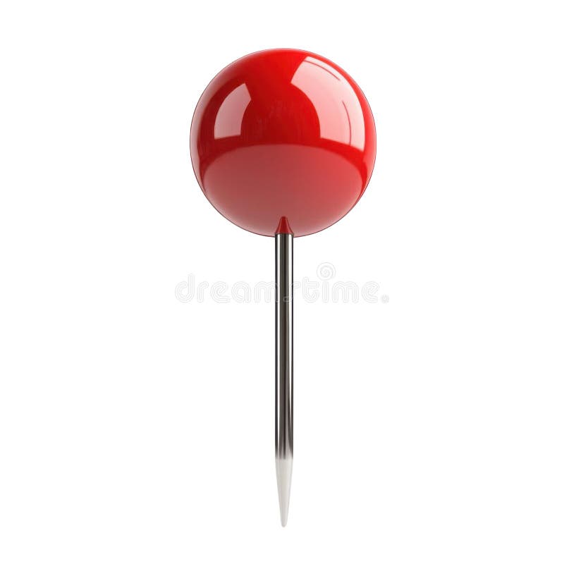 Red Pushpin for Design Element Stock Image - Illustration of fastener ...