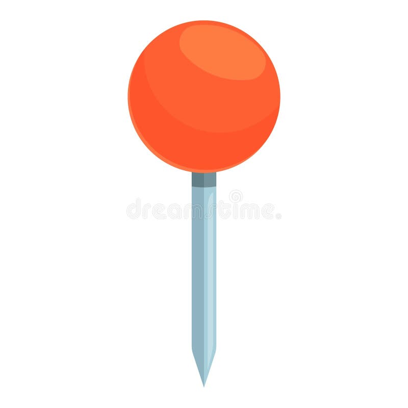 Red Pushpin Icon Cartoon Vector. Paper Button Stock Vector ...