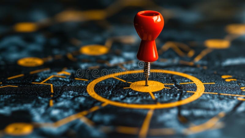 A Red Pushpin is Prominently Placed on Detailed Map, Highlighting ...