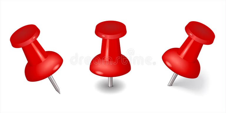 The Red Colorful Thumbtacks Set. Stock Vector - Illustration of shiny ...