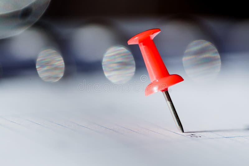 Red Pushpin with Shadow, Close-up View Stock Image - Image of ...