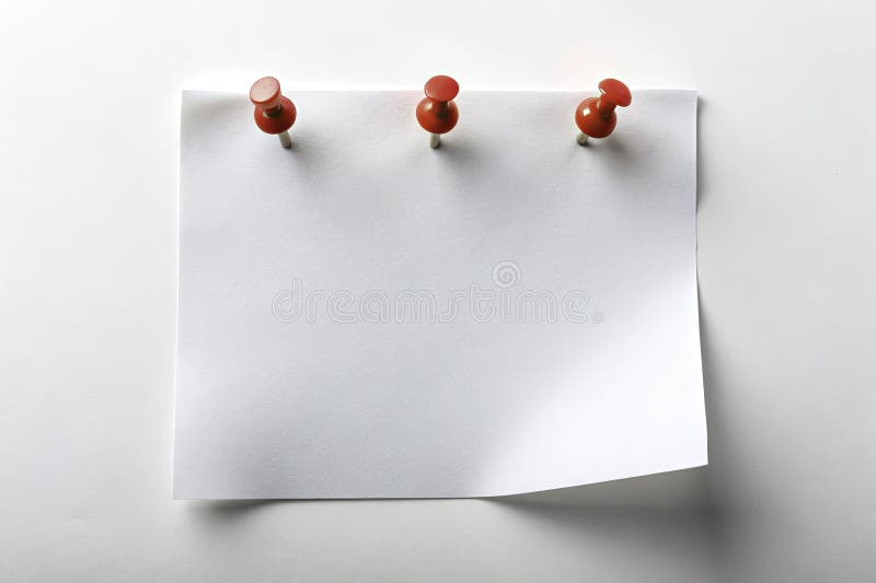 Red Pushpins Piercing Curled White Note Paper a Minimalist Still Life ...