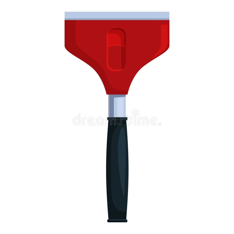 Red Putty Knife with Black Handle for Construction Works Stock ...