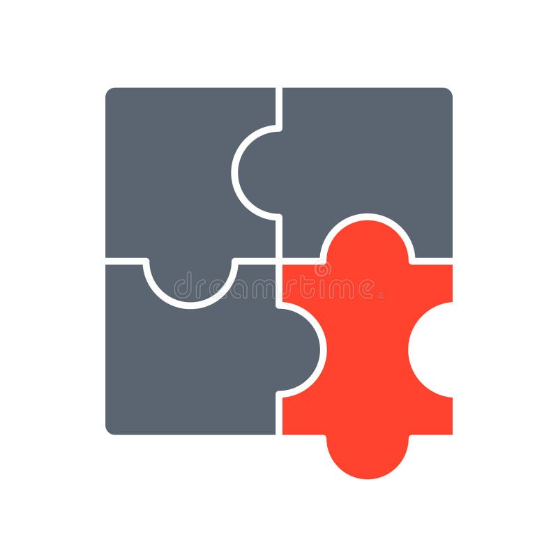 The Red Puzzle. Isolated Vector Illustration Stock Illustration ...