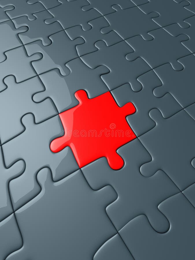 Red puzzle piece stock illustration. Illustration of metaphor - 8173453