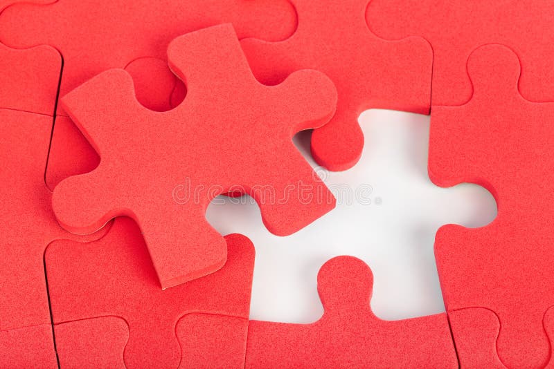 Red puzzle stock image. Image of abstract, lost, hole - 56082887