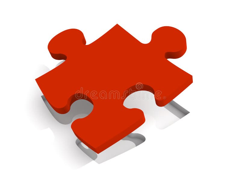 Puzzle piece red stock vector. Illustration of isolated - 41265629