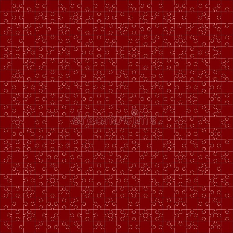 400 Red Puzzles. Vector Illustration. Stock Vector - Illustration of ...