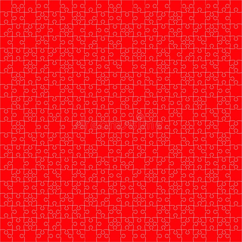 400 Red Puzzles. Vector Illustration. Stock Vector - Illustration of ...