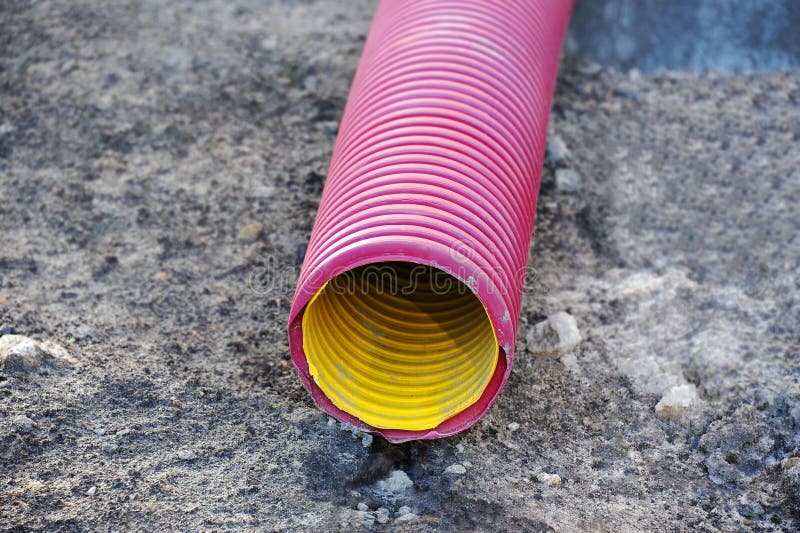 Red PVC pipe stock photo. Image of engineering, drainage - 202110990