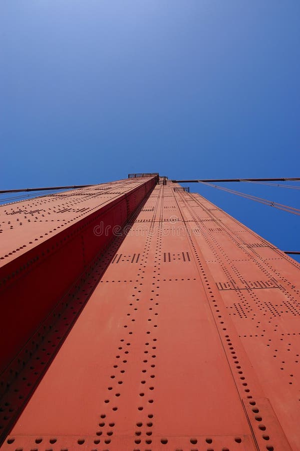 Red pylon stock photo. Image of golden, abutment, metal - 12646978