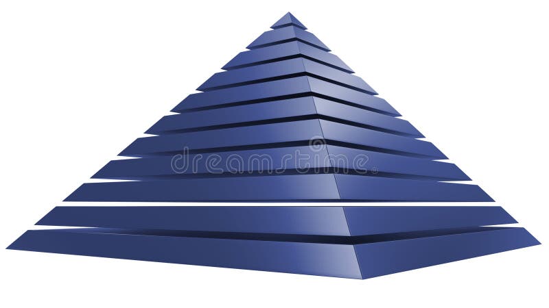 Red Pyramid Isolated on White. 3D Rendering Stock Illustration ...