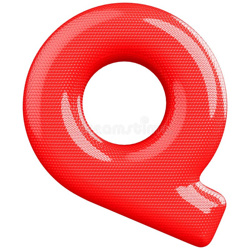 Red Q Font 3D RenderWith White Background Design Stock Image ...