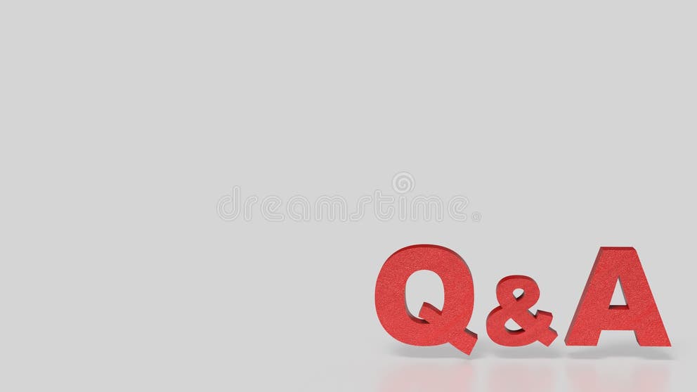 The Red QandA on White Background 3d Rendering Stock Illustration ...