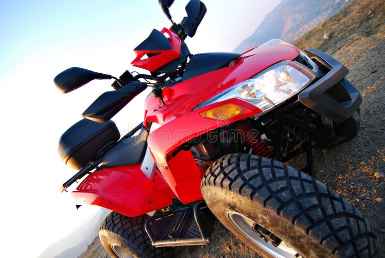 Red quad diagonally stock image. Image of fast, excitement - 3293629