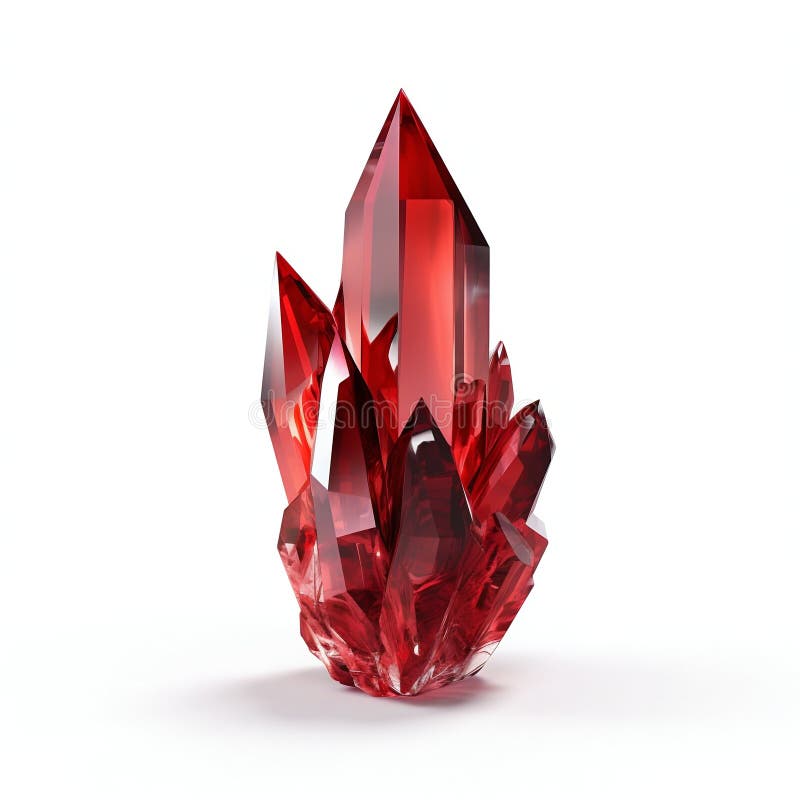 Red Quartz Crystal Isolated on White Background. Generative Ai Stock ...