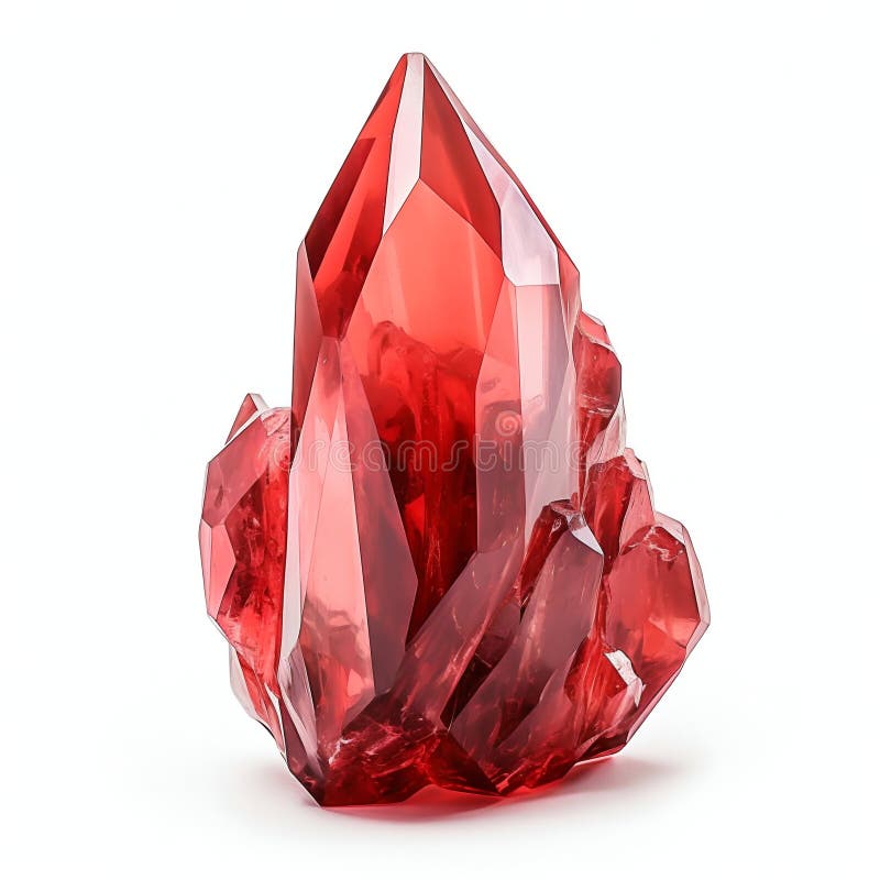 Red Quartz Crystal Isolated on White Background. Generative Ai Stock ...