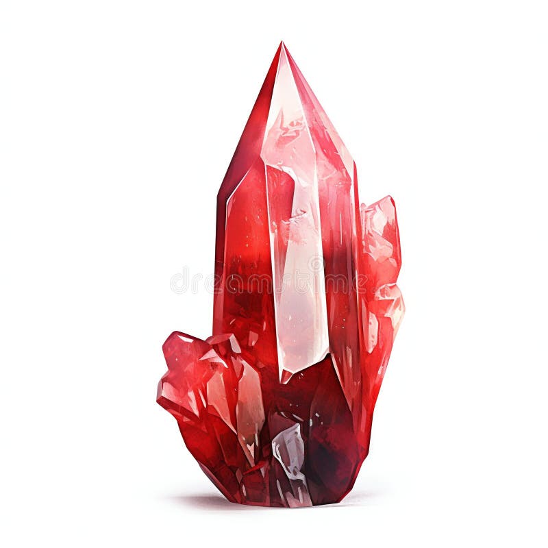 Red Quartz Crystal Isolated on White Background. Generative Ai Stock ...