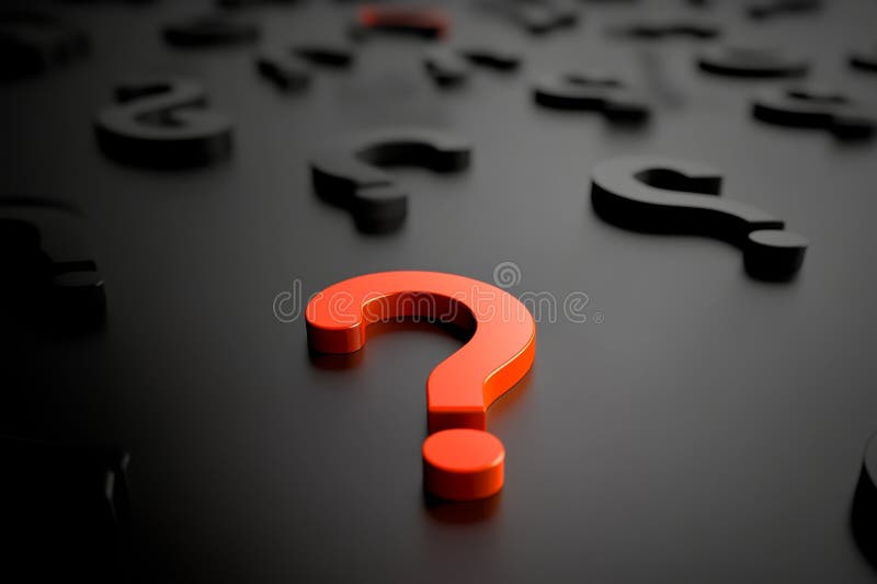Red Question Mark on Black Background Stock Illustration - Illustration ...