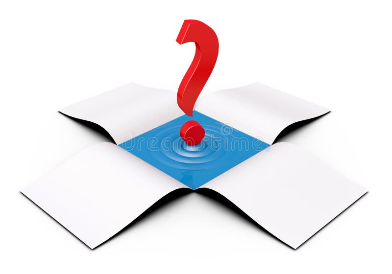 Red Question Mark in the Box Stock Illustration - Illustration of learn ...