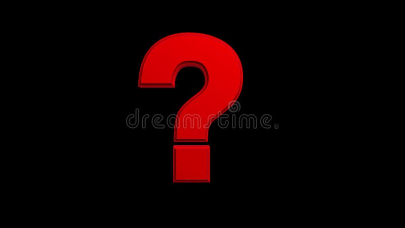 Red Question Mark 3D Animation on Black Background Uncertainty Inquiry ...