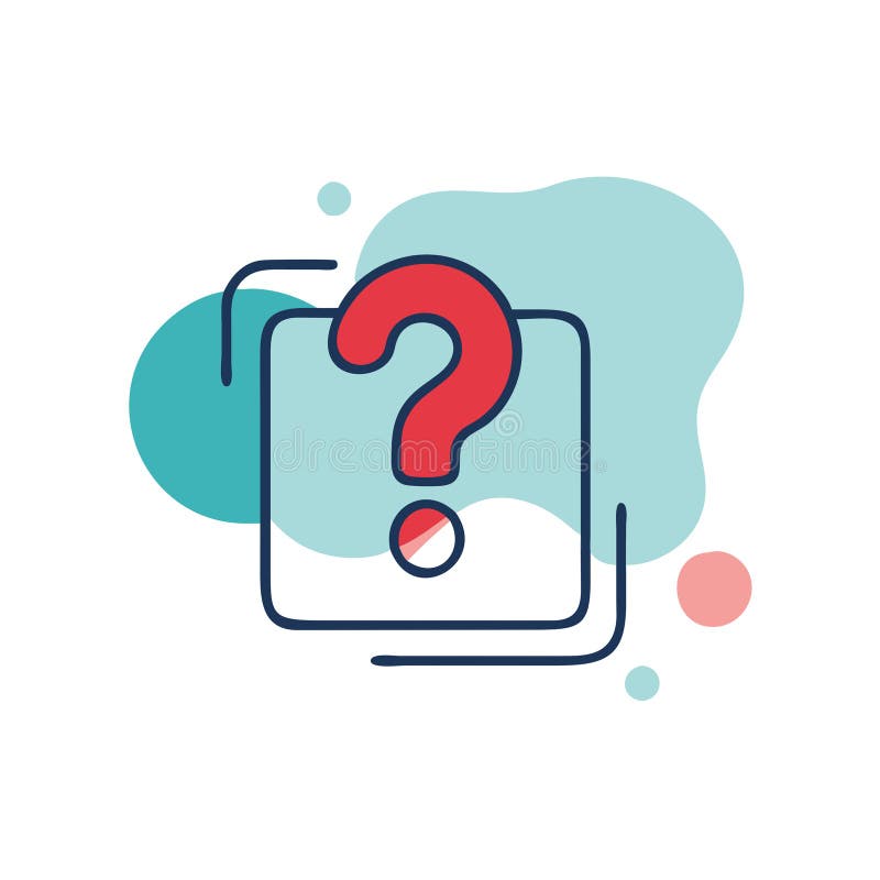 A Red Question Mark is Drawn on a Blue Square Stock Image ...