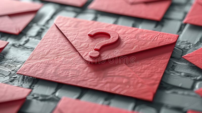 Red Question Mark on Red Envelope, Symbol of Uncertainty and Mystery ...