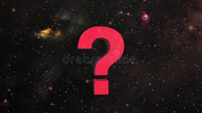 Red Question Mark Floating in the Solar System Stock Video - Video of ...