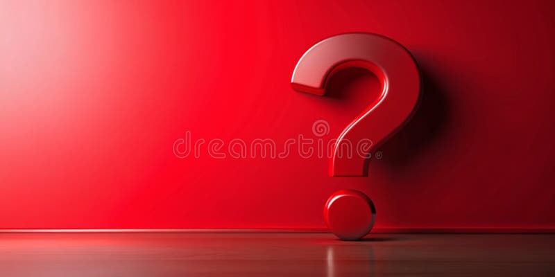 Red Question Mark on Red Gradient Background AI-Created Content Stock ...