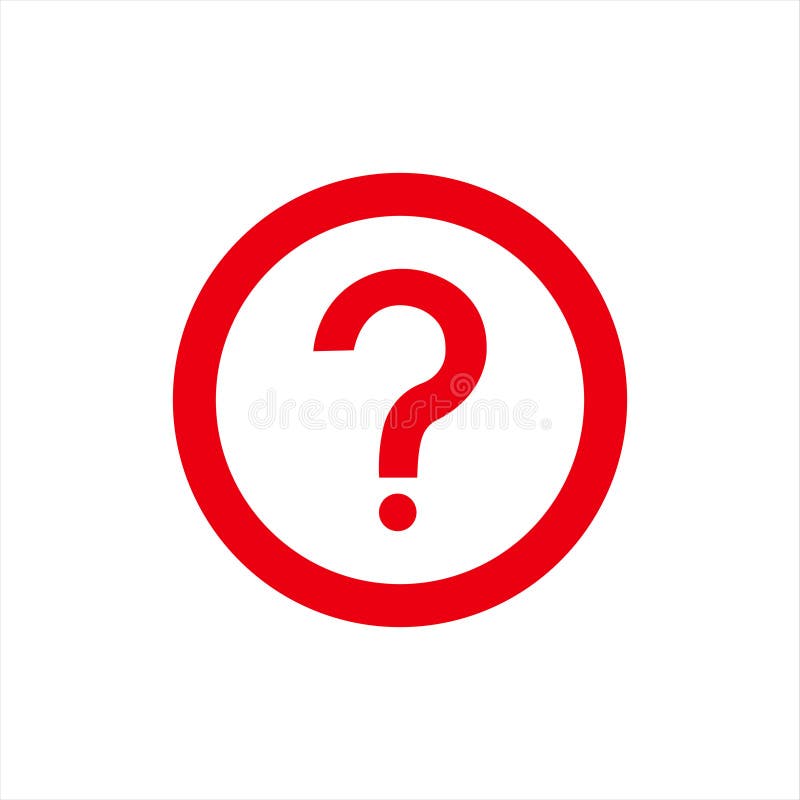 Red Question Mark Icon Isolated Stock Vector - Illustration of organ ...