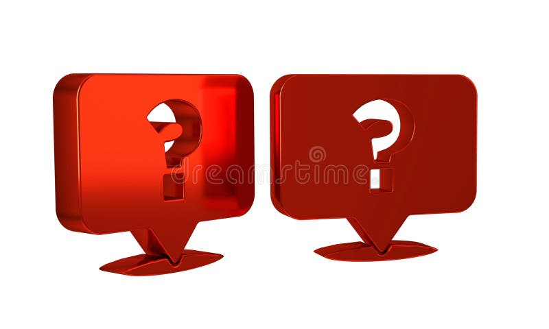Red Question Mark Icon Isolated on Transparent Background. FAQ Sign ...