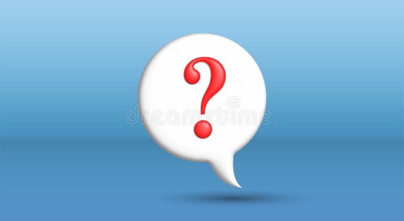 A Red Question Mark Icon on a White Speech Bubble. Symbol of Frequently ...