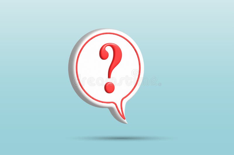 A Red Question Mark Icon on a White Speech Bubble. Symbol of Frequently ...