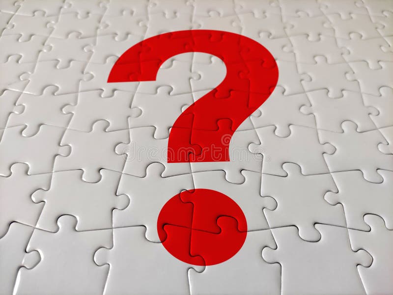 Red Question Mark on Jigsaw Puzzle Stock Photo - Image of questionmark ...