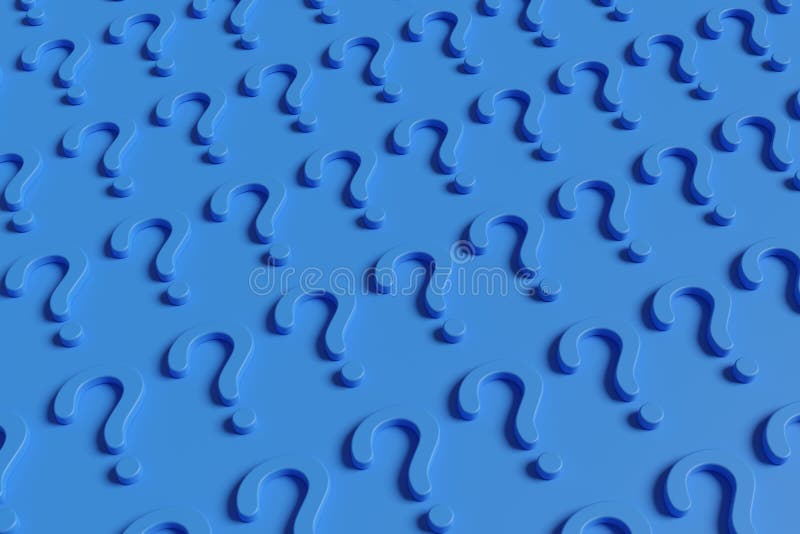 Red Question Mark Pattern on Blue Background. 3d Illustration Stock ...