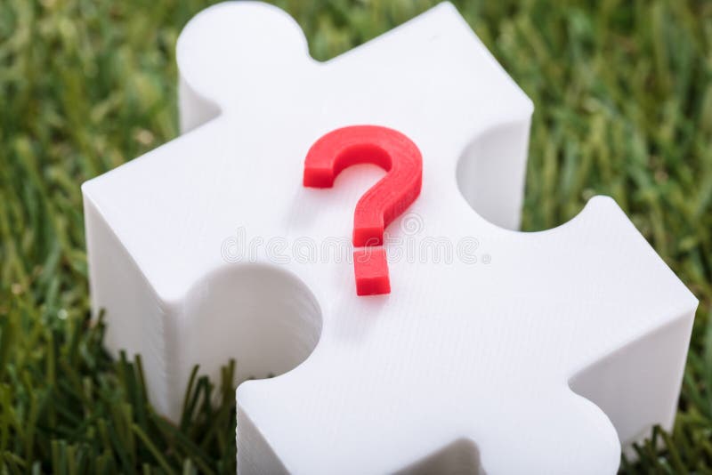 Red Question Mark Sign on Jigsaw Puzzle Stock Image - Image of ...