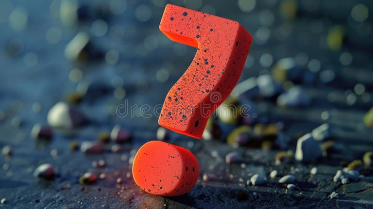 A Red Question Mark Sitting on Top of a Pile of Rocks. Suitable for ...