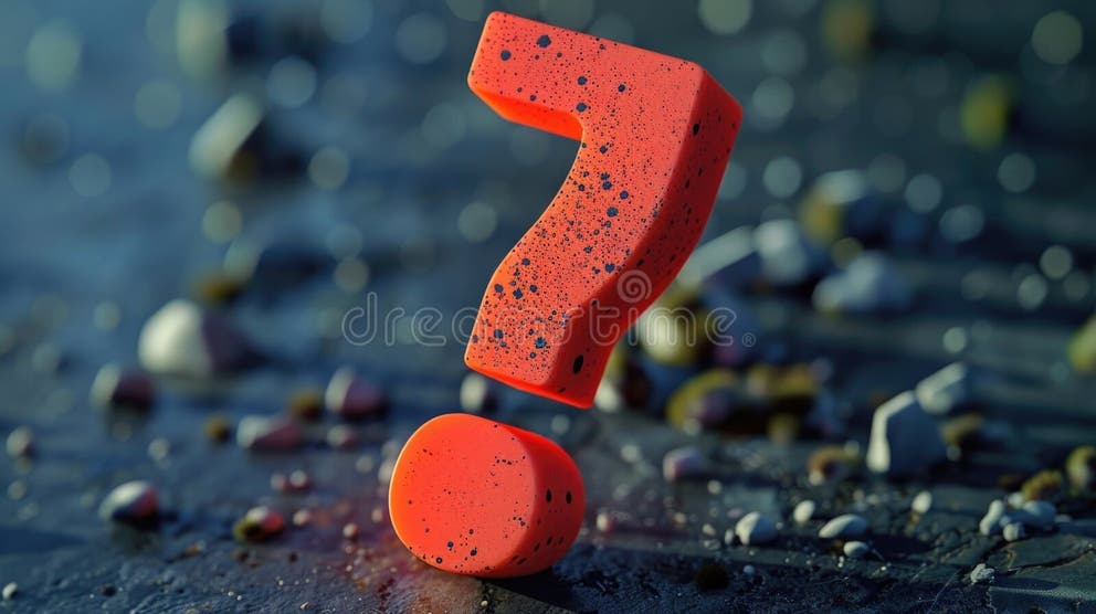 A Red Question Mark Sitting on Top of a Pile of Rocks. Suitable for ...