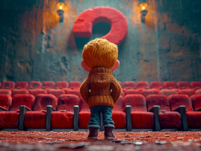 Red Question Mark with Small Puppet People Stock Illustration ...