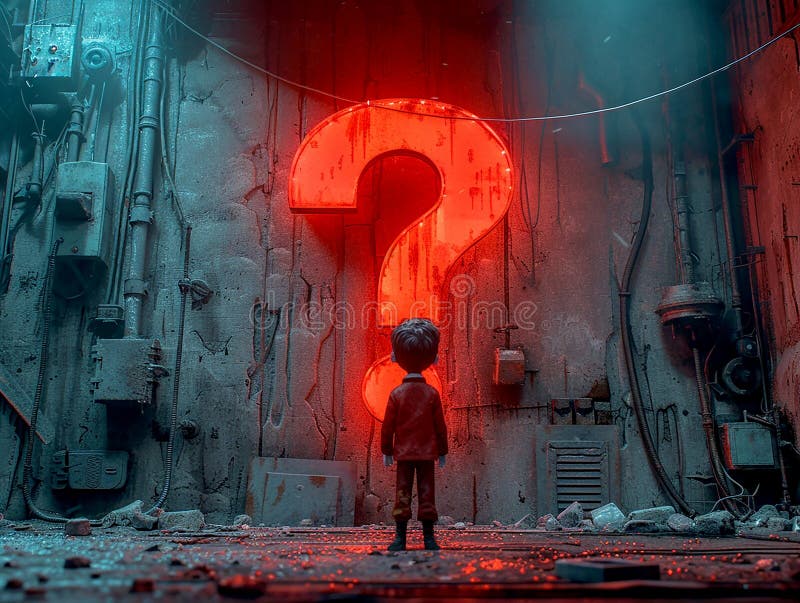 Red Question Mark with Small Puppet People Stock Illustration ...