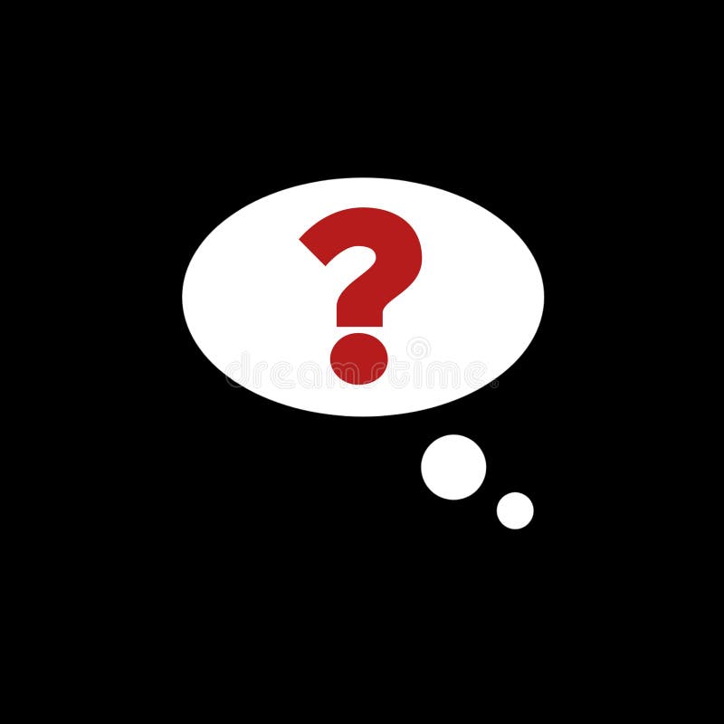 Red Question Mark in a Speech Bubble Flat Symbol Design Stock ...