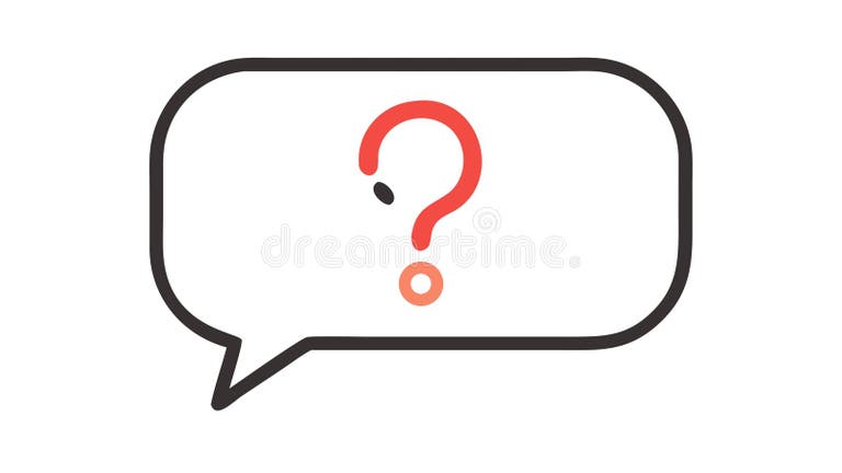 Red Question Mark Speech Bubble Icon for Urgent Query Help, Vector ...