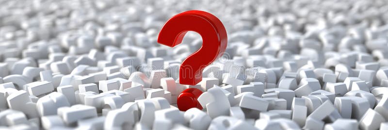 Red Question Mark Standing Out among White Question Marks Concept of ...