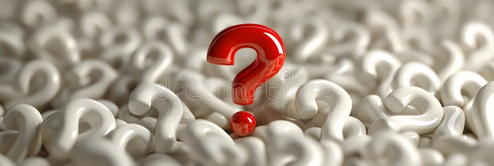Red Question Mark Standing Out among White Question Marks Concept of ...