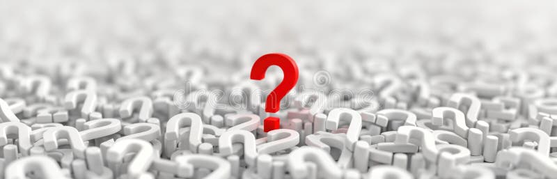 Red Question Mark Stands Out Amid Many White Question Marks. Concept of ...