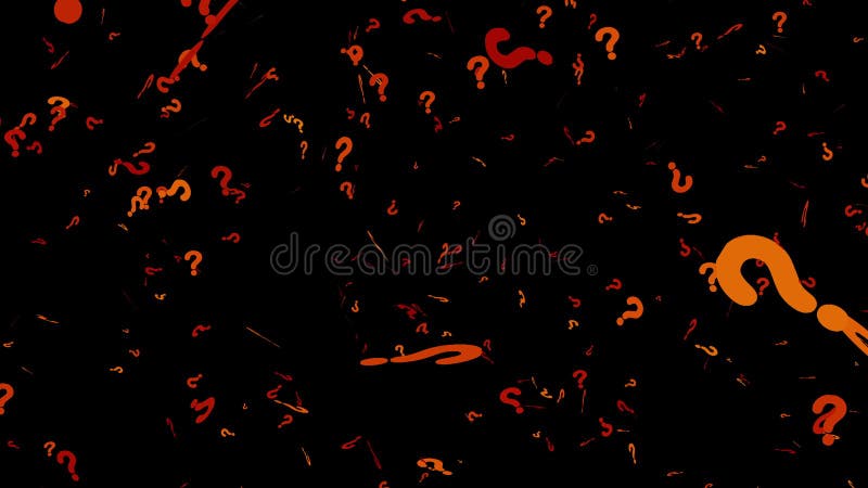 Red Question Mark Symbols Falling Down with Black Background Stock ...