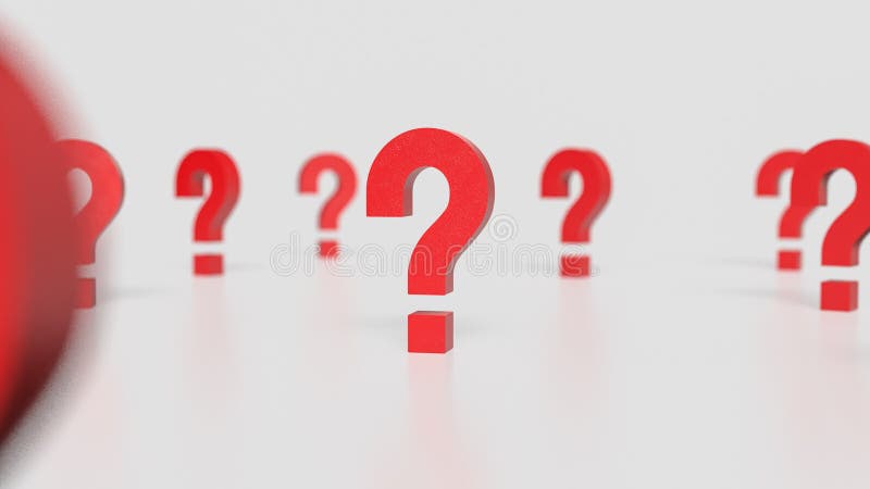 The Red Question Mark on White Background 3d Rendering Stock ...